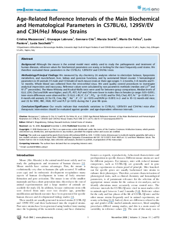 (PDF) Age-Related Reference Intervals of the Main Biochemical and ...