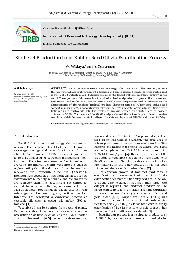 (PDF) Int. Journal of Renewable Energy Development (IJRED) Biodiesel ...