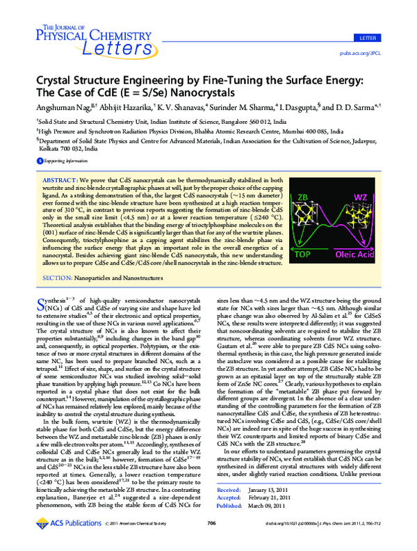 (PDF) Crystal Structure Engineering by Fine-Tuning the Surface Energy ...