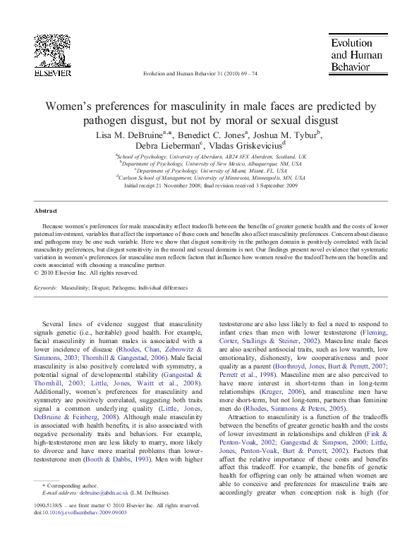 (PDF) Women's preferences for masculinity in male faces are highest ...
