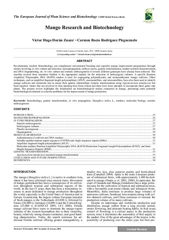 Mango Research and Biotechnology