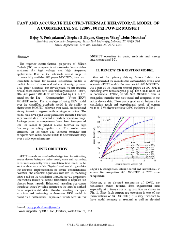(PDF) FAST AND ACCURATE ELECTRO-THERMAL BEHAVIORAL MODEL OF A ...