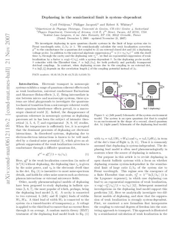 (PDF) Dephasing in the semiclassical limit is system-dependent