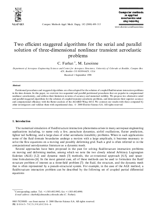 Pdf Two Efficient Staggered Algorithms For The Serial And Parallel Solution Of Three
