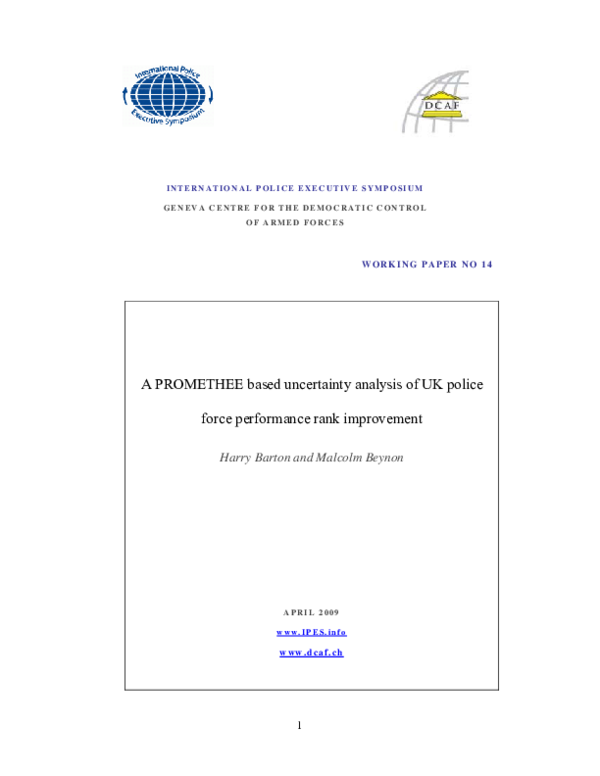 (PDF) A PROMETHEE based uncertainty analysis of UK police force ...
