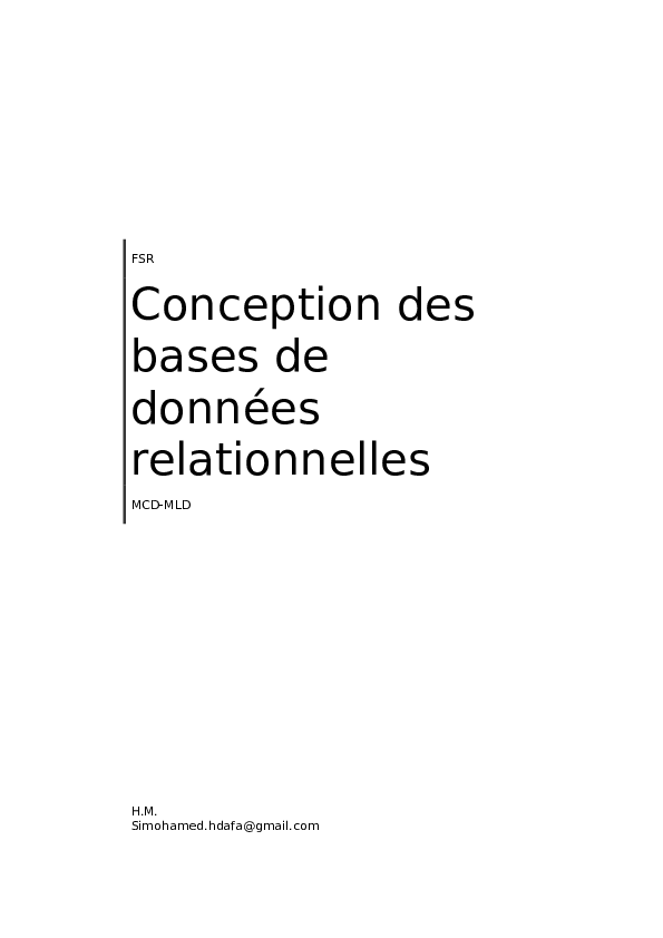 (DOC) Conception des bases de données relationnelles
