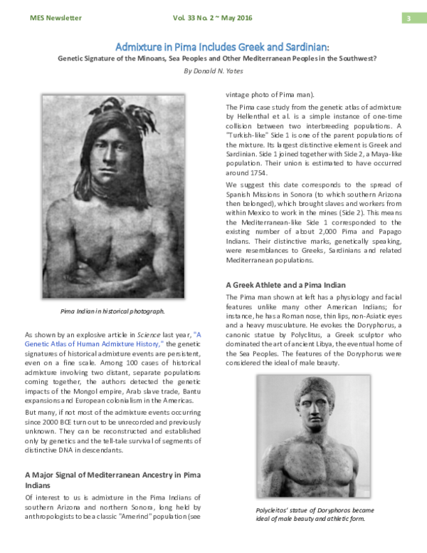 (PDF) Admixture in Pima Includes Greek and Sardinian: Genetic Signature ...