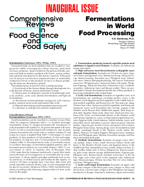 (PDF) Fermentations in World Food Processing