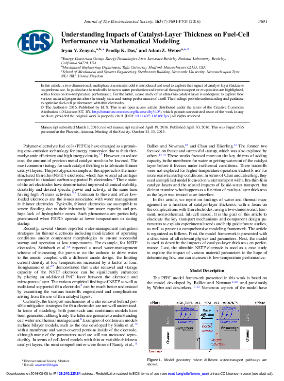 Understanding Impacts of Catalyst-Layer Thickness on Fuel-Cell ...