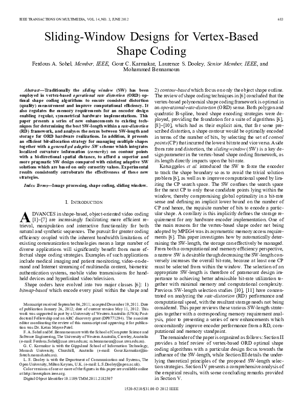 Pdf Sliding Window Designs For Vertex Based Shape Coding