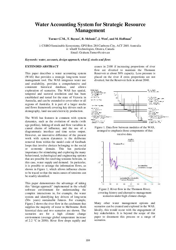 (PDF) Water accounting system for strategic resource management