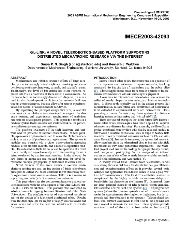 (PDF) GL-Link: A Novel Telerobotics-Based Platform Supporting Distributed Mechatronic Research ...