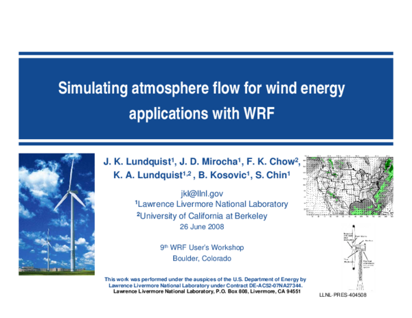 (PDF) Simulating atmosphere flow for wind energy applications with WRF-LES