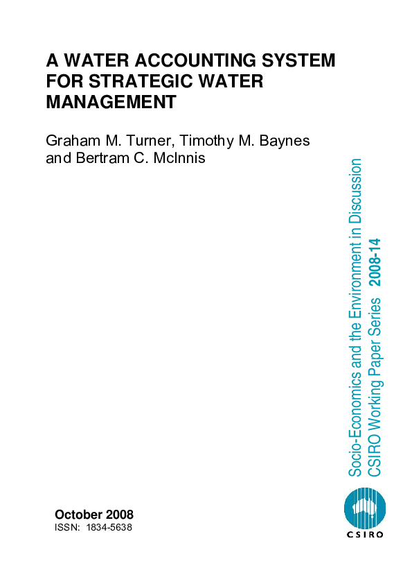 (PDF) A Water Accounting System for Strategic Water Management