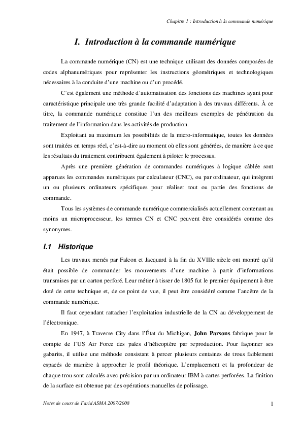 (PDF) Chapitre 1 : Introduction à la commande numérique