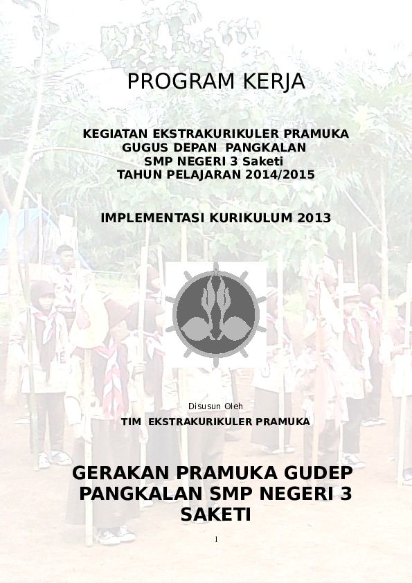 (DOC) PROGRAM KERJA IMPLEMENTASI KURIKULUM 2013 GERAKAN PRAMUKA GUDEP ...