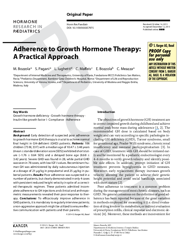 (PDF) Adherence to Growth Hormone Therapy: A Practical Approach