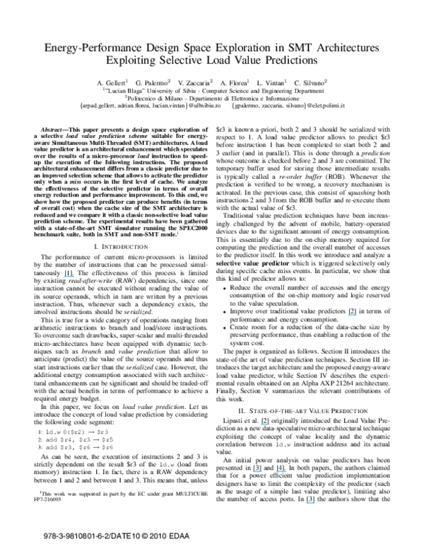 Pdf Energy Performance Design Space Exploration In Smt Architectures Exploiting Selective Load