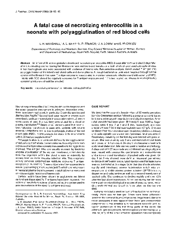 (PDF) A fatal case of necrotizing enterocolitis in a neonate with ...