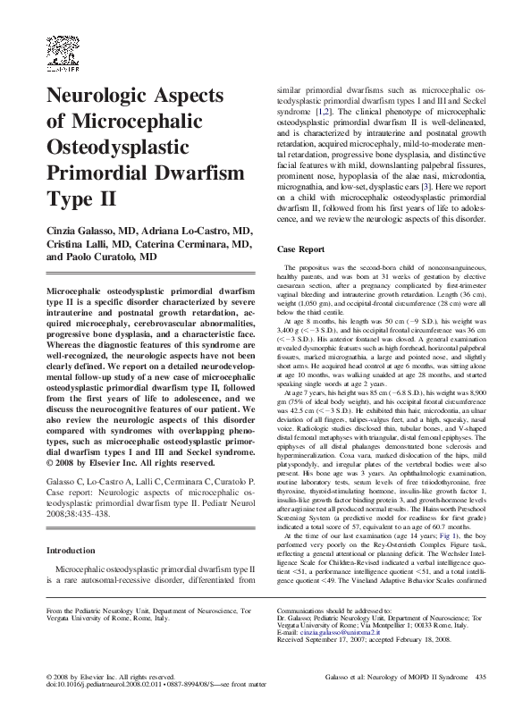 (PDF) Neurologic Aspects of Microcephalic Osteodysplastic Primordial ...