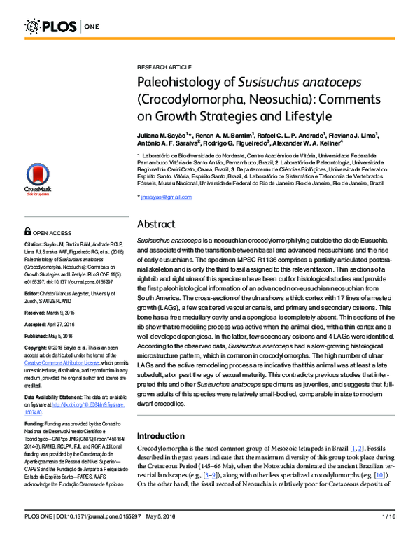 (PDF) Paleohistology of Susisuchus anatoceps (Crocodylomorpha ...