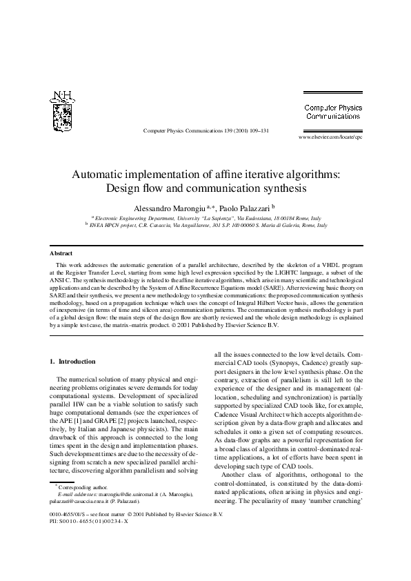Pdf Automated Affine Iterative Algorithm Design And Communication