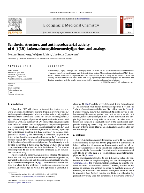 (PDF) Synthesis, structure, and antimycobacterial activity of 6-[1(3H ...