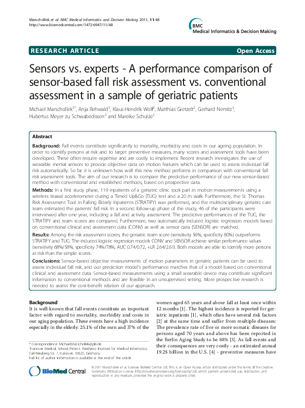 (PDF) Sensors vs. experts - A performance comparison of sensor-based ...