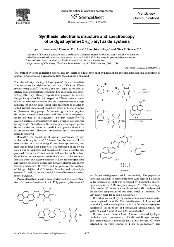 (PDF) Synthesis, electronic structure and spectroscopy of bridged ...
