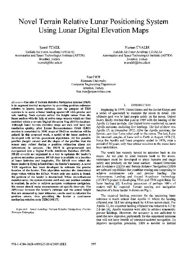 (PDF) Novel terrain relative lunar positioning system using lunar ...