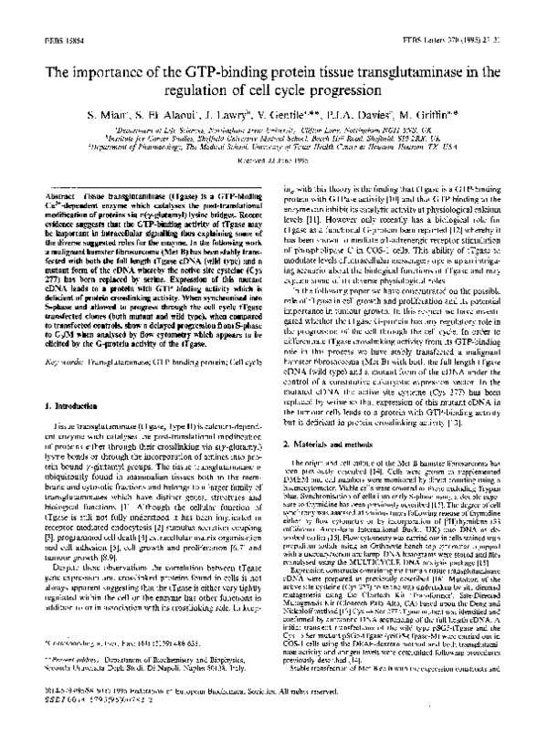 (PDF) The importance of the GTP-binding protein tissue transglutaminase ...