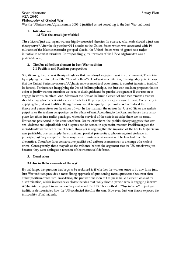 (DOC) Was the US attack on Afghanistan in 2001-2 justified or not ...