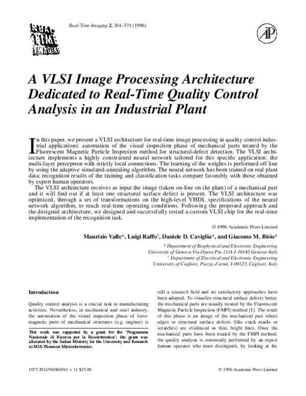 Pdf A Vlsi Image Processing Architecture Dedicated To Real Time