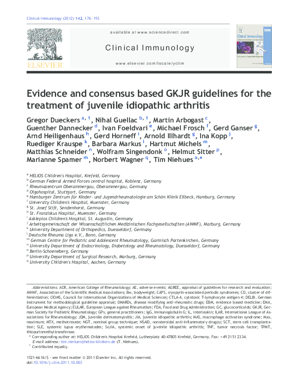 (PDF) Evidence and consensus based GKJR guidelines for the treatment of ...