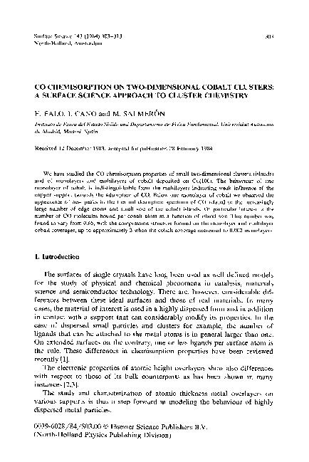 (PDF) CO chemisorption on two-dimensional cobalt clusters: A surface ...