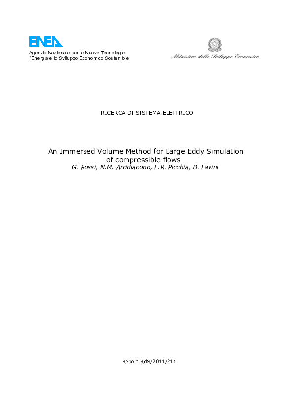 Pdf An Immersed Volume Method For Large Eddy Simulation Of Compressible Flows E Giacomazzi