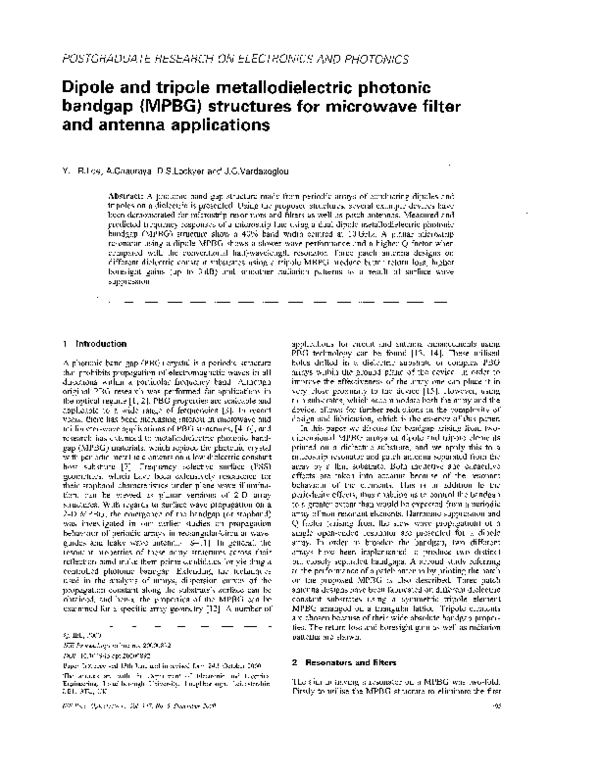 (PDF) Dipole and tripole metallodielectric photonic bandgap (MPBG) structures for microwave ...