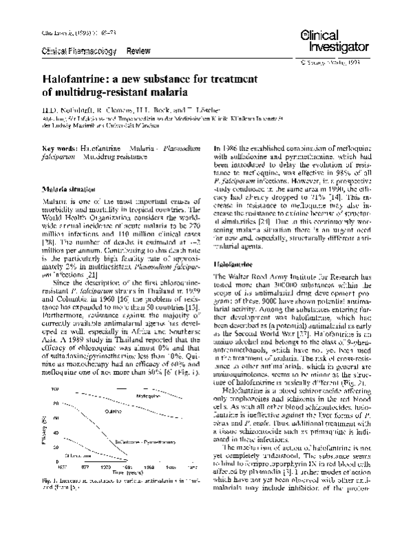 (PDF) Halofantrine : a new substance for treatment of multidrug ...