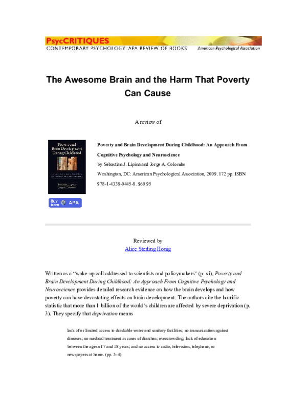 Poverty and Brain Development During Childhood: An Approach from ...