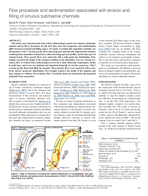 (PDF) Flow processes and sedimentation associated with erosion and ...