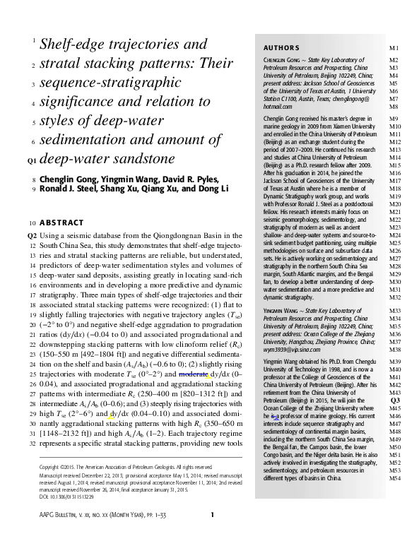 (PDF) Shelf-edge trajectories and stratal stacking patterns: Their ...