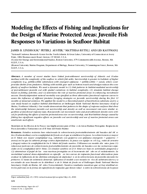 (PDF) Modeling the Effects of Fishing and Implications for the Design ...