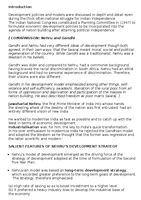 (DOC) NEHRUVIAN MODEL