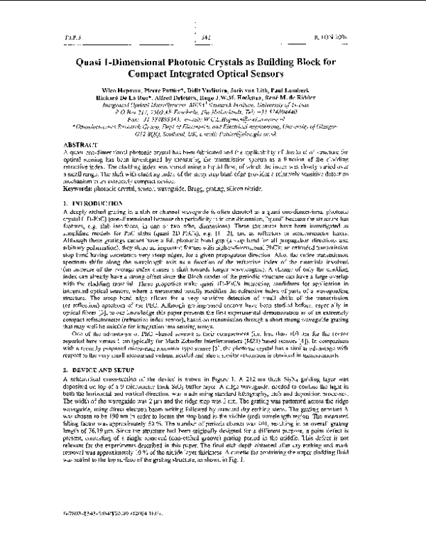 (PDF) Quasi 1-dimensional photonic crystals as building block for ...
