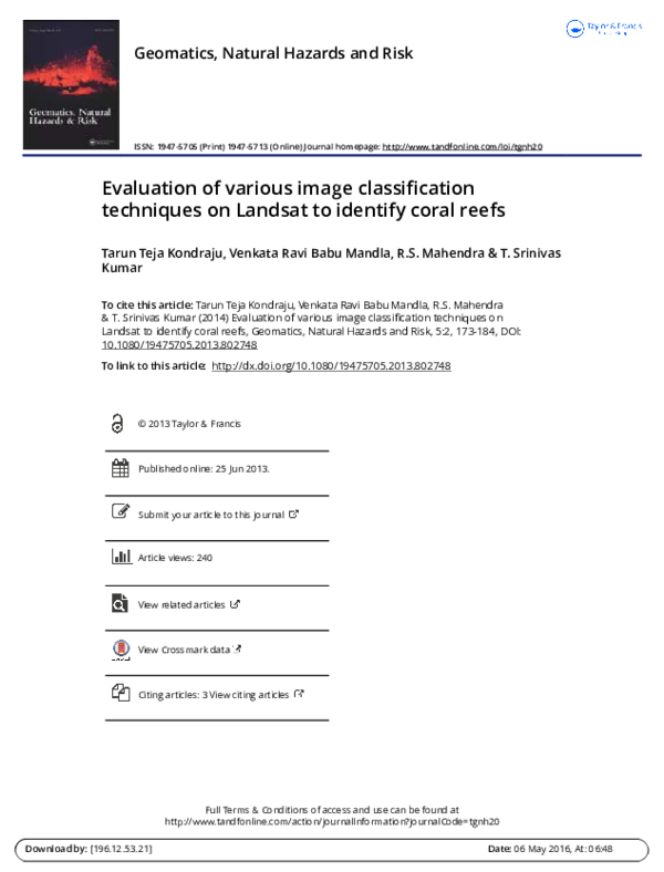 (PDF) Geomatics, Natural Hazards and Risk Evaluation of various image ...