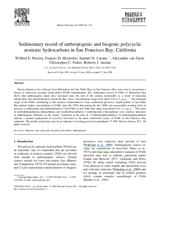 (PDF) Sedimentary record of anthropogenic and biogenic polycyclic ...