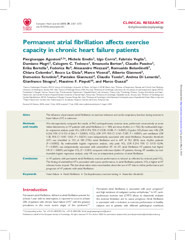 (PDF) Permanent atrial fibrillation affects exercise capacity in ...