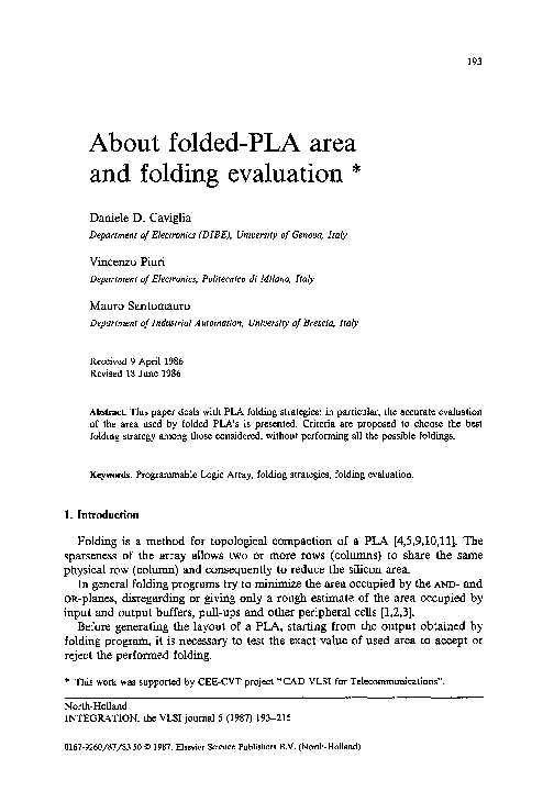 (PDF) About folded-PLA area and folding evaluation