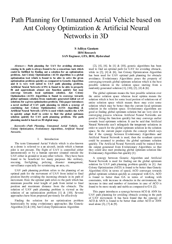 Path Planning for Unmanned Aerial Vehicle based on Ant Colony ...