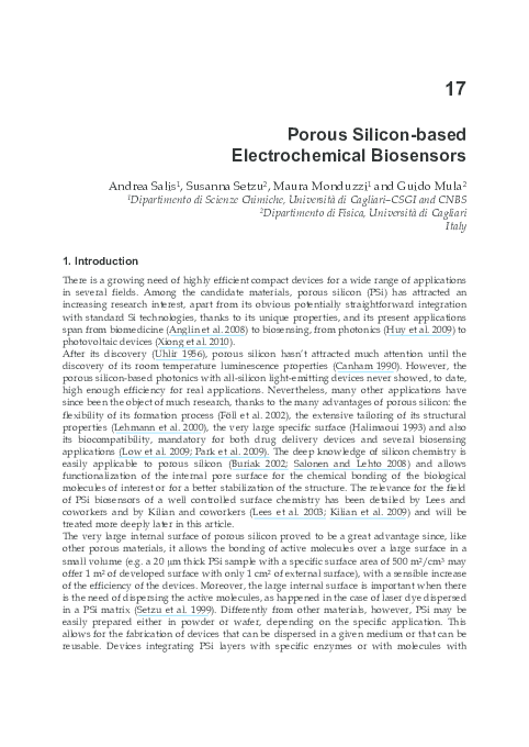(PDF) Porous silicon-based electrochemical biosensors